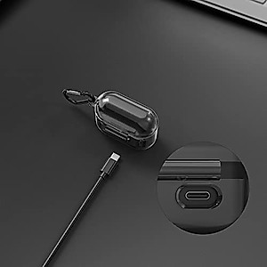 Geekria TPU Case Cover Compatible with Sony LinkBuds S True Wireless Earbuds, Earphones Skin Cover, Protective Carrying Case with Keychain Hook, Charging Port Accessible (Clear)