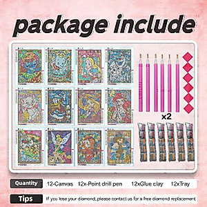 FFPTBNYX 12 Pack Full Drill Diamond Painting Kits for Adults&Beginners 5D DIY 12PCS Diamond Art Kits Paint with Round Diamonds and Gems for Home Wall Decor Gifts(11.8''x15.7'')