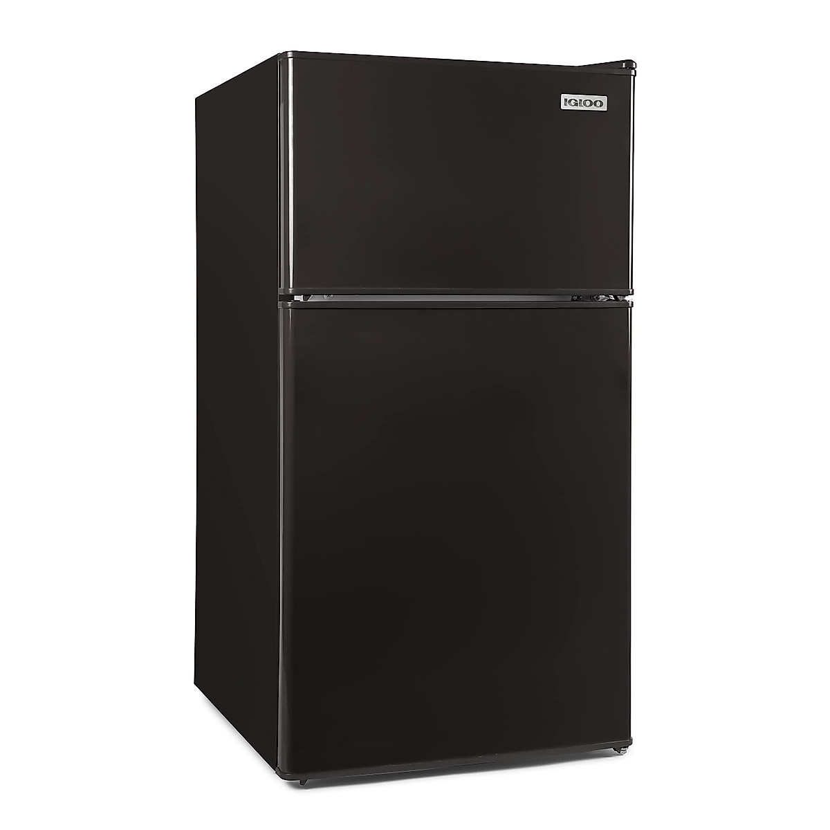 Igloo 3.2 Cu. Ft. Double Door Refrigerator with Freezer, Adjustable Temperature Control Down to 32 Degrees, Removable Glass Shelves, Perfect for Homes, Offices, Dorms, Apartments, Garages, Black