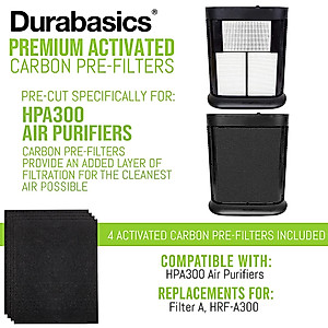 Durabasics Pre-Filters for Honeywell HPA300 Replacement Filters, Honeywell Prefilter A, Honeywell Filter A, Prefilter for Honeywell Air Purifier, Honeywell Pre Filter Replacement, HRF-AP1-4 Pack