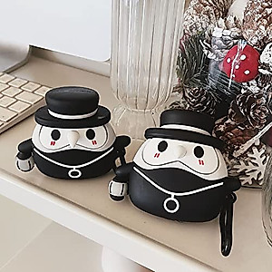 Compatible AirPod 3 Case Cover with Keychain, Cute Luminous Medieval Plague Doctor Design for AirPods 3rd Generation Case