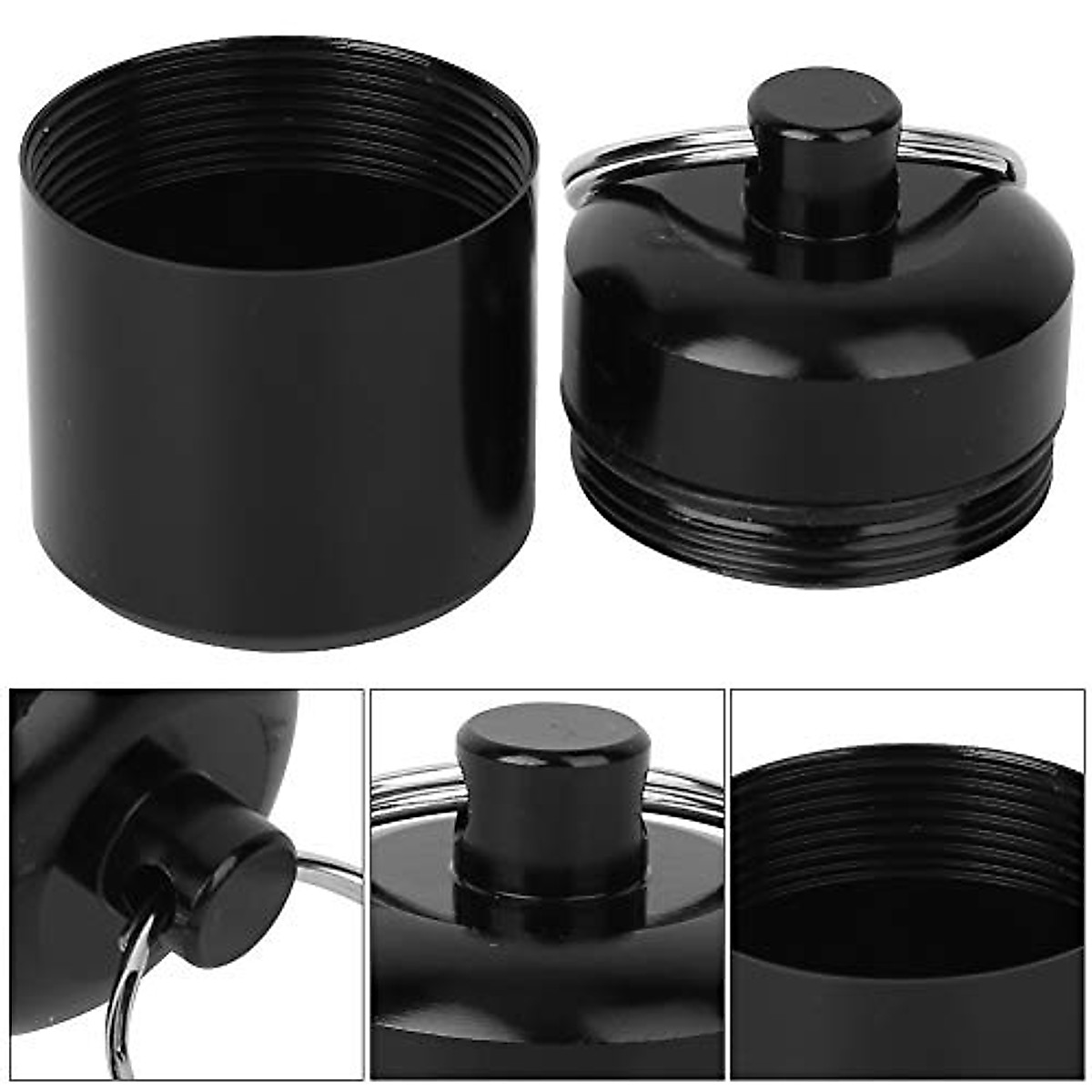 Tbest 2Pcs/Set Mini Medicine Container, Waterproof Sealing Metal Can with Key Ring for Storage Other Climbing Tool Accessories