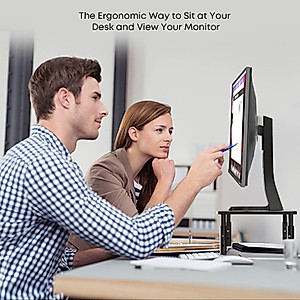 PUTORSEN Monitor Stand Riser with Vented Metal 3 Height Adjustable Dual Monitor Stand for Computer, Laptop, iMac, PC, Printer, Desktop Ergonomic Monitor Riser Stand with Non-Skid Rubber 2 Pack