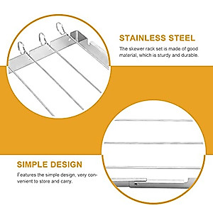 YARNOW Outdoor Grills 1 Set of Rib Rack Chicken Leg Wing Rack Grilled Chicken Rack Meat Roasting Rack Garden BBQ Rib Rack Metal Roaster Stand Barbecue for Grilling Barbecuing Portable Grills