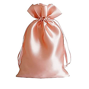 Efavormart 12PCS Dusty Rose Satin Gift Bag Drawstring Pouch Wedding Favors Bridal Shower Candy Jewelry Bags - 6"x 9"