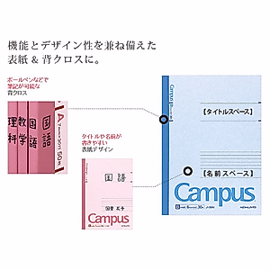KOKUYO Campus Notebook, A 7mm Ruled, Semi-B5, 30 Sheets, 30 Lines, Pink, Pack of 3, Japan Import (NO-3ANX3)
