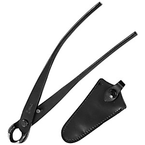 KAKURI Bonsai Knob Cutter 6.8" (175 mm) Professional Bonsai Tool, Japanese Carbon Steel, Concave Curved Blade, Black, Made in JAPAN