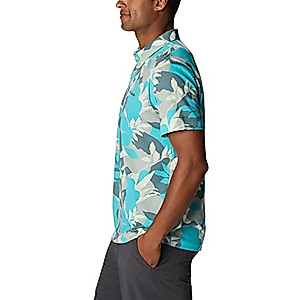 Columbia Men's Thistletown Hills Polo, Ice Green Floriated, Small