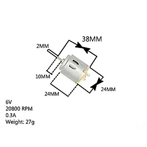 DC Motor Shiping 30Pcs/260 DC Motor 2 mm Diameter of Axle: Axial Length Including The Steps: 8.8 mm Chief: 38 mm