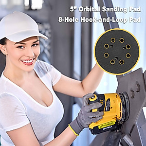 KUWZTY Random Orbit Sander for DEWALT 20v Battery, 5-Inch Variable Speed Orbital Hand Sander with Dust Collector for Sanding and Polishing (Tool Only,No Battery)