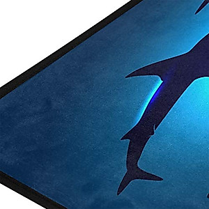 WELLDAY 39x20 Inch Area Rug Floating Sharks Door Mat Washable Non-Slip Throw Floor Carpet