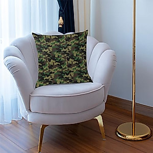 XMNYGJ Forest Camo Camouflage Throw Pillow Covers 20 x 20 Inch Decorative Square Cushion Case Soft Cozy Modern Pillowcase for Couch Sofa Bed Living Room Home Decor
