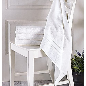 White Bath Towels 27" x 54" Quick-Dry High Absorbent 100% Turkish Cotton Towel for Bathroom, Guests, Pool, Gym, Camp, Travel, College Dorm (White, 4 Pack Bath Towel)