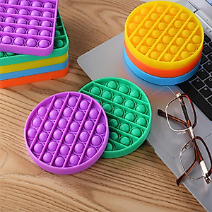 Lyft Livin Teethers Push Pop SiliconeToys for Babies Toddlers |Adults| Relief Sensory Poppers Fidget Helps Improve Motor Skill Memory & Autism for Preschool Crawling Baby Kids - Rainbow Circle