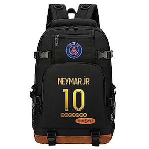 Teenager PSG Graphic Bookbag-Water Resistant Daypack Neymar Jr Durable Knapsack for Student