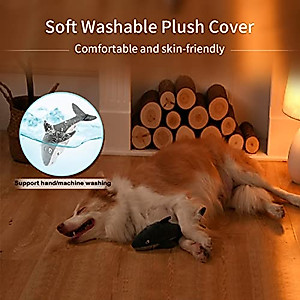 IOEN Interactive Floppy Fish Dog Toys for Large/Medium/Small Dogs,Squeaky Plush Tough Puppy Toys,Motion Activated (Floppy Shark)