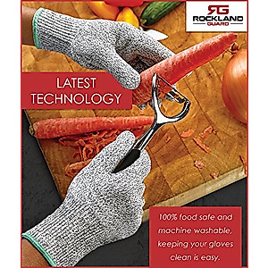 Rockland Guard Oyster Shucking Set- High Performance Level 5 Protection Food Grade Cut Resistant Gloves with 3.5’’ Stainless steel Oyster Knife, perfect set for shucking oysters