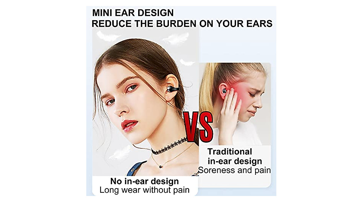 Mini Wireless Bone Conduction Earbuds - Open Ear Sport Headphones Bluetooth