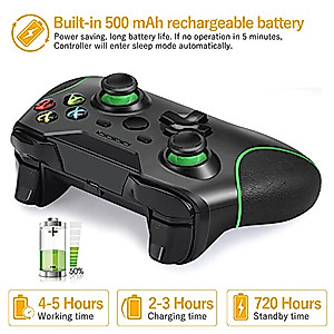 GLOWANT Wireless Controller Replacement for Xbox One Controller,2.4G Wireless Gamepad Joystick with Dual Vibration and Built-in 500mAh Rechargeable Battery Compatible with Xbox one(BL)
