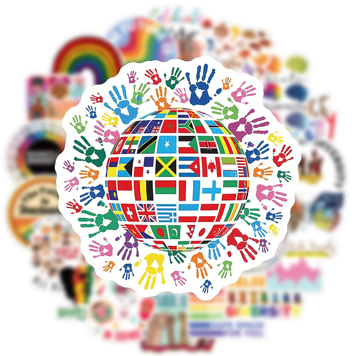 50pcs Diversified Stickers Pack, Beautiful Vinyl Waterproof Sticker Decals for Water Bottles, Laptops, Phones, Skateboards, Helmets, Hard Hats, Suitable for Kids Teen Adults Party Supplies Decor