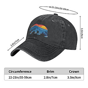 Mountain Hat Trucker Hat for Men and Women Adjustable Fit Baseball Cap Dad Hat Fishing Cap Sun Hat Gifts Black