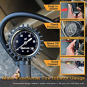 AstroAI Digital Tire Inflator with Pressure Gauge 250 PSI and Upgraded Glow Dial Tire Inflator 100 PSI Bundle
