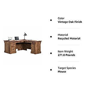 Sauder Palladia L-Shaped Desk, Vintage Oak finish