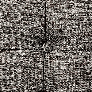 Homepop Home Decor | Large Button Tufted Woven Round Storage Ottoman | Ottoman with Storage for Living Room & Bedroom (Dark Gray)