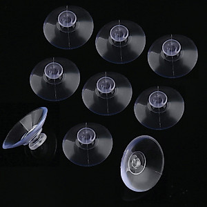 Qjaiune 10 Pack Glass Table Suction Cups 20mm Rubber Suction Cup Hangers without Hooks, Anti-Collision Suction Cups Transparent Suckers, Clear Plastic Suction Cups Desk Suction Pads for Furniture