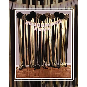 Gold Crepe Paper Streamers 6 Rolls for Party Streamers Decorations Birthday Wedding Baby Bridal Shower Backdrop Craft Supplies (1.8 Inch x 82 Ft/Roll，492ft)