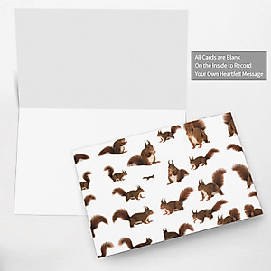 MQGMZ Cute Squirrels Print Holiday Greeting Cards Blank Note Cards With Envelopes For All Occasions Birthdays