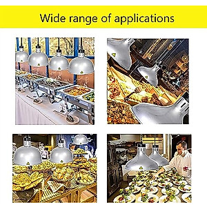 LINKANRUO Food Heat Lamp Commercial Food Warmer, Buffet Heating Lamp for Keep Food Warm, Food Heat Pendant Light for Food Service Restaurant Kitchen, 60-180Cm Retractable Food Heating Lamp, Silver (Si