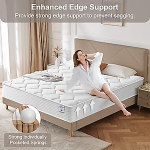VKJ Full Size Mattress 10 Inch,Medium Firm,Upgrade Hybrid Memory Foam Matress in a Box,Colchones Full Size Bed,Individually Pocketed Springs for Support and Pressure Relief