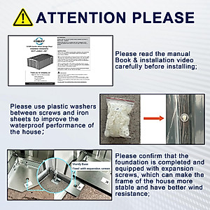 20 x 13 FT Outdoor Storage Shed, Large Metal Garden Shed with 2 Lockable Doors, Tool Shed Outdoor Storage with 4 Air Vents, Garage Shed Waterproof for Car, Truck, Bike, Garbage Can, Tool, Dark Gray