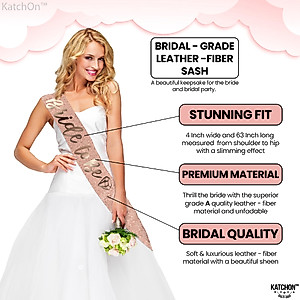 KatchOn, Rose Gold Bride to be Sash Set - Pack of 5 | Bachelorette Sash, Tiara, Veil for Bachelorette Party Decorations | Bachelorette Party Sashes | Bride Tribe Tattoos | Bridal Shower Decorations