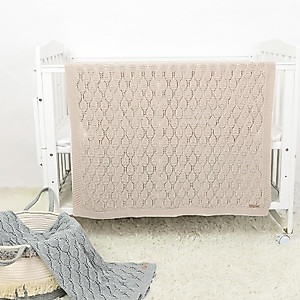 Wugugu Neutral Newborn Baby Blanket for Boys Girls Organic Cotton Swaddle Blankets Baby Essentials for Infant Toddler Crib Stroller Beige 30 x 40 Inches