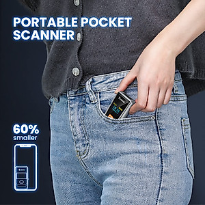 Eyoyo Mini Bluetooth Barcode Scanner with LCD Display,1D Laser Portable USB Wireless Book Bar Code Scanner Reader for Library Classroom Inventory, Compatible with iPhone iPad Android iOS POS Laptop