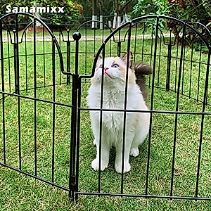 Samamixx Decorative Garden Fence, 10 Pack No Dig Fencing 10.83ft(L) × 22in(H) Animal Barrier Border for Dog Rabbit Pet, Metal Garden Edging Fence Panels with No-Dig Stakes for Outdoor Yard Patio Lawn