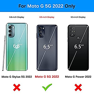 Hocase for Moto G 5G 2022 Case, Shockproof Heavy Duty Protection Soft Silicone Rubber Bumper+Hard Plastic Hybrid Protective Case for Motorola Moto G (2022) with 6.5" Display - Burgundy Flowers