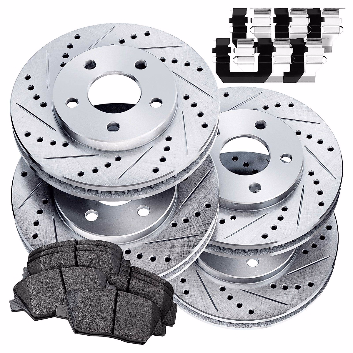 Power Sport PowerSport Front Rear Brakes and Rotors Kit |Front Rear Brake Pads| Brake Rotors and Pads| Ceramic Brake Pads and Rotors |fits 2013-2021 INFINITI JX35, QX60; Nissan Murano, Pathfinder