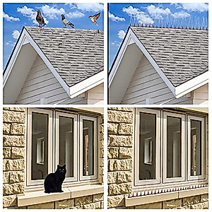 Bird Spikes,15 Pack Stainless Steel Bird Spikes, Bird Repellent Devices Outdoor, Bird Deterrent Spikes for Pigeons and Other Animals, for Garden Fence and Wall