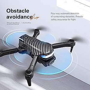 Fiber Body 4K Drone with Dual Camera,360 ° Obstacle Avoidance,HD Aerial Photography Folding Flying Machine,Follow Me,RC Aircraft with Headless Trajectory Flight,Auto Return,Toys Gifts for Kids