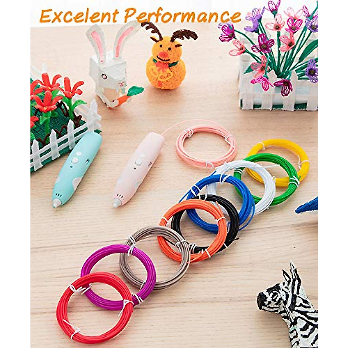 3D Pen Filament Refills 20Colors/320ft - PLA Filament 1.75mm Smooth Printing for Both 3D Printing Pen and 3D Printer - Each Color 16ft