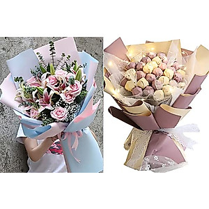 JOSON 30 sheets/6 color Double sided flower wrapping paper gift packaging Floral Arrangements DIYcraft project 23X23in(58x58cm)