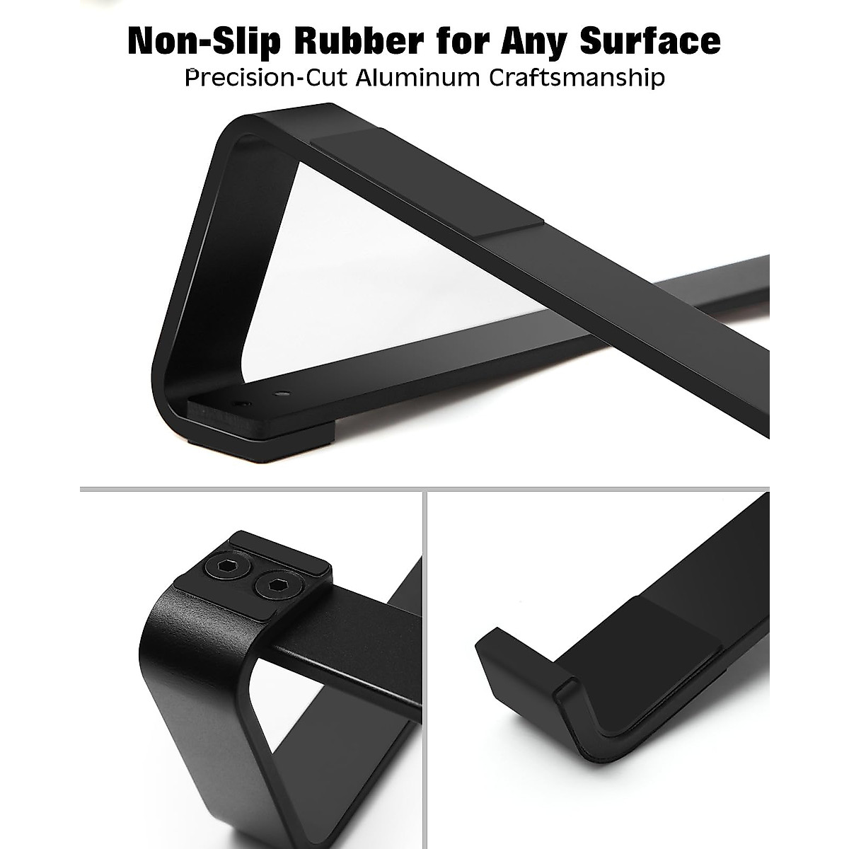 Thibault Aluminum Laptop Stand for Desk - Cooling Ergonomic Design - Fits MacBook Air Pro/DELL/HP/Lenovo/ThinkPad/Alienware - 13/14/15.6/16 -Easy Assembly- Ventilated Laptop Stand for Optimal Airflow