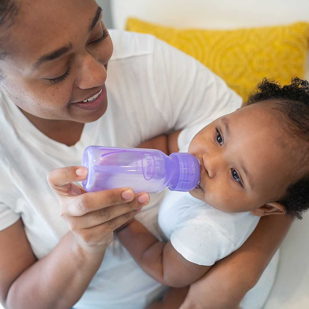 Dr. Brown’s Natural Flow® Anti-Colic Options+™ Narrow Baby Bottles 4 oz/120 mL, with Level 1 Slow Flow Nipple, 3 Pack, 0m+ Lavender