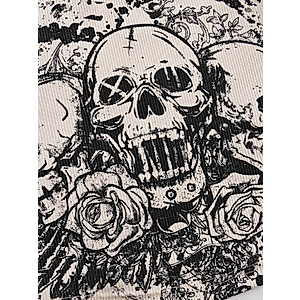 SOLY HUX Women's Y2K Shirt Gothic Long Sleeve Crop Tops Graphic Tees Skull Floral Print T Shirts Black and White S