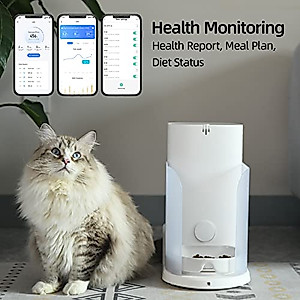 CATLINK Automatic Cat Feeder, 3.5L WiFi Smart Cat Dispenser with Ceramic Bowl for Dry Food/Freeze-Dried, Timed Cat Feeder, Portion Control, App Control with Health Report for One Cat (Young Green)