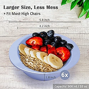 6pcs Bamboo Kids Bowls for Baby Feeding, Toddler Snack Bowls, Tableware for Baby Toddler Kids Bamboo Toddler Dishes &amp; Dinnerware Sets