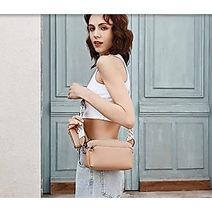 ER.Roulour Small Crossbody Bags for Women with Coin Purse Wide Strap Cell Phone Purse Zipper Shoulder Bag Trendy Designer Camera Handbags